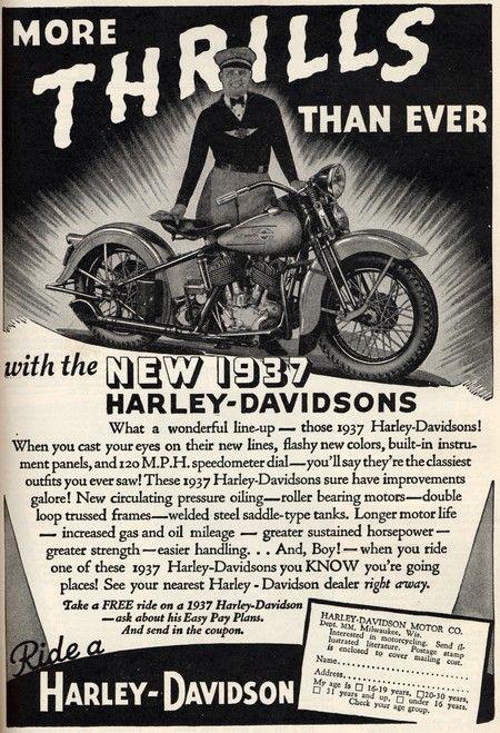 Harley Davidson Ad, 1937 – Brian.Carnell.Com